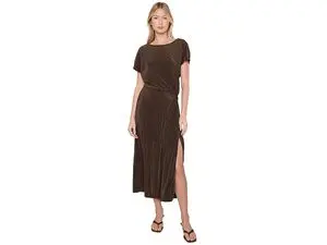 Vince Directional Pleated Twist Dress Dress Clove - Olive
