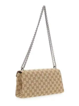 Gucci Dionysus Gg Canvas Shoulder Bag - Cream