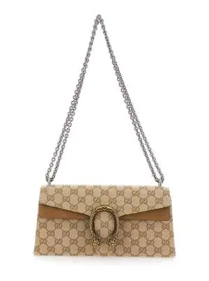 Gucci Dionysus Gg Canvas Shoulder Bag - Cream