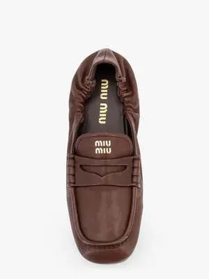 Miu Miu Ruched Leather Loafers - Multicolor