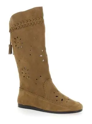 Isabel Marant Étoile Suede Boots With Back Tassel And Cut-out Details - Multicolor
