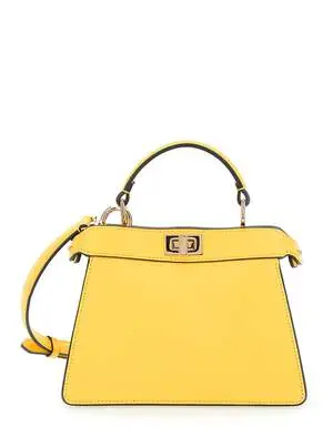 Fendi Fendi Peekaboo ISeeU Petite Handbag With Turnlock Closure In Leather Yellow