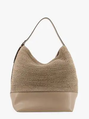TOTEME Leather Shoulder Bag With Woven Pattern - Multicolor