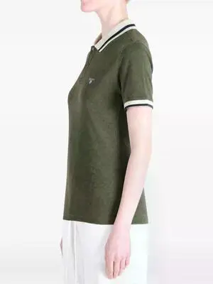 Barbour Contrast-trim Logo-embroidered Polo Shirt