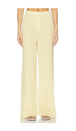Guest In Residence Rib Everywear Pant In Lemon - Butter