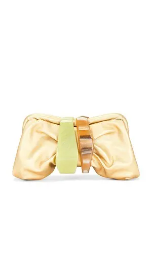 Cult Gaia Julita Clutch In Metallic Gold - Brass Brass