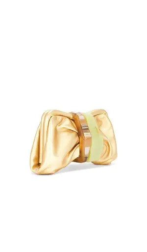 Cult Gaia Julita Clutch In Metallic Gold - Brass Brass
