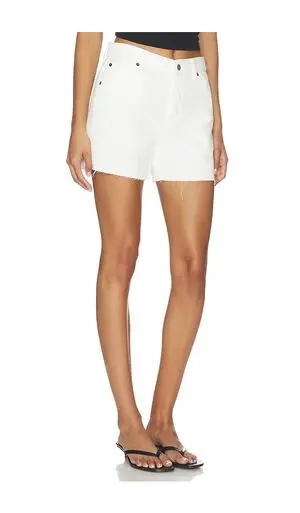 Still Here Raw Edge Hem Denim Shorts