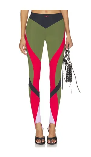 Off-White Ly Color Block Legging In Green