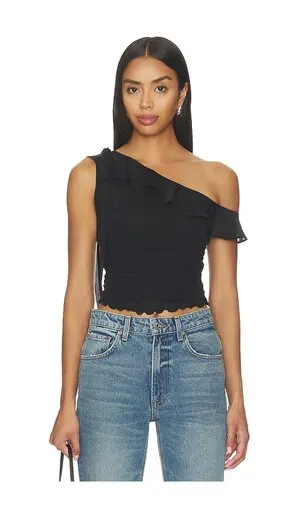 Free People Isla One Shoulder Top - Black