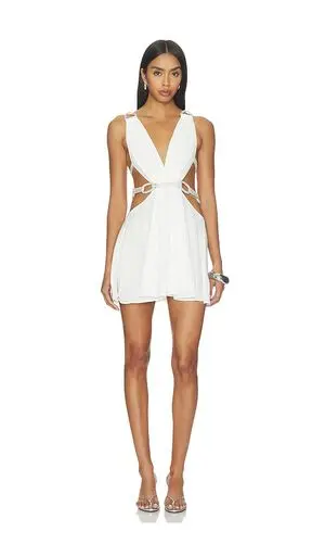 BRONX AND BRONCO Brielle Diamond Mini Dress - White