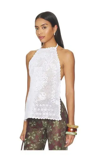 KETTEL ATELIER Finka Crochet Top - White