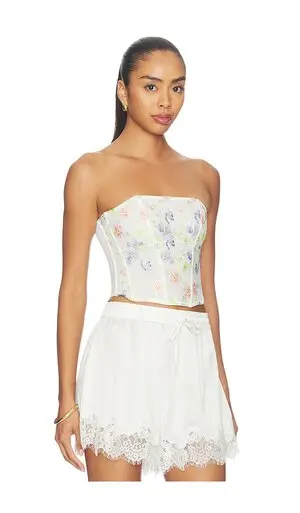 FLEUR DU MAL Elar Embroidery Corset Top