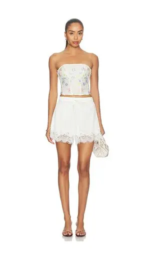 FLEUR DU MAL Elar Embroidery Corset Top