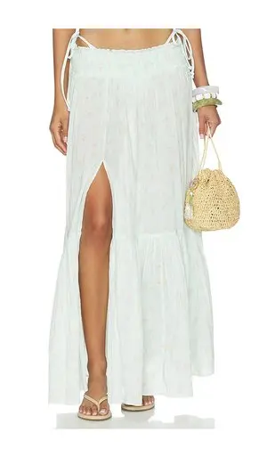 LoveShackFancy Umber Maxi Skirt - Celadon Drift