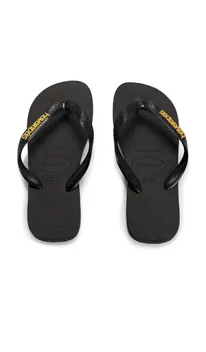 Havaianas Top Logo Metallic Sandal - Black