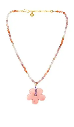 Brinker & Eliza Groovy Necklace In Pink - Pink Multi