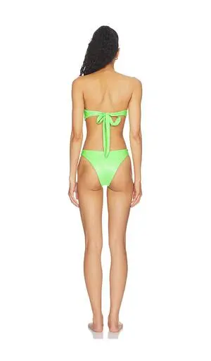 NARANJA FURCADO Latex Splash Matte Bandeau Bikini Set