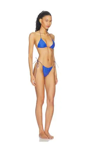 NARANJA FURCADO Latex Splash Matte Triangle Bikini Set