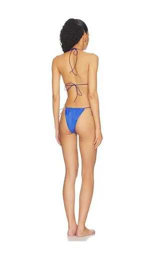 NARANJA FURCADO Latex Splash Matte Triangle Bikini Set