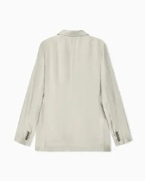 Giorgio Armani Blazer Regular Fit In Silk Habotai With Cupro Lining