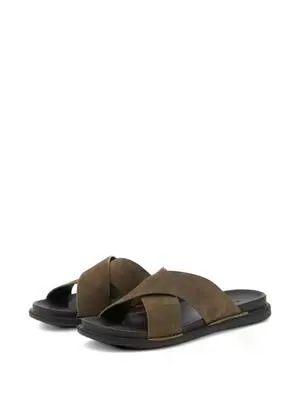 Boggi Milano Suede Crossover Sandals - Brown