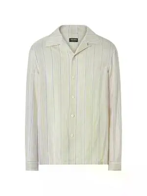 Zegna Striped Silk Shirt - Neutrals