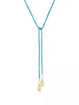 MARLYN SCHIFF Sage Beaded Lariat Necklace