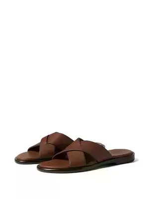 Zegna Criss-cross Leather Sandals