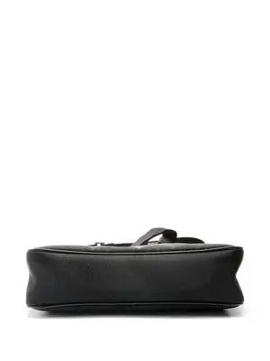 Prada Leather Shoulder Bag With Signature Triangle Logo