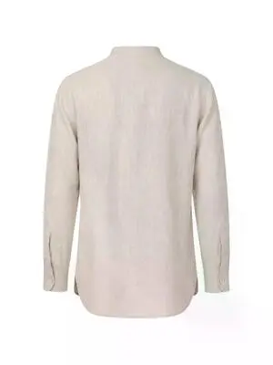 Eleventy Linen Stand-up Collar Shirt - Neutrals
