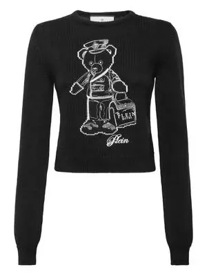 Philipp Plein Teddy Embroidered Crew-neck Sweater - Black