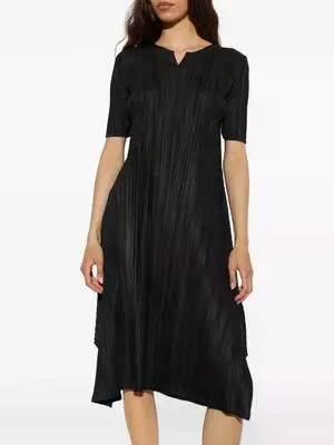 Issey Miyake Asymmetric V-neck Dress