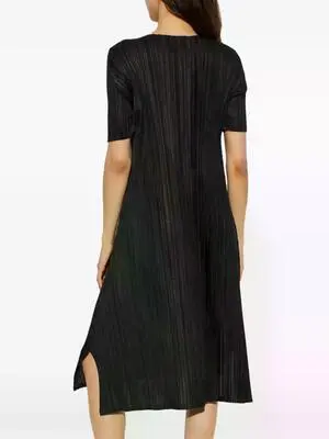 Issey Miyake Asymmetric V-neck Dress
