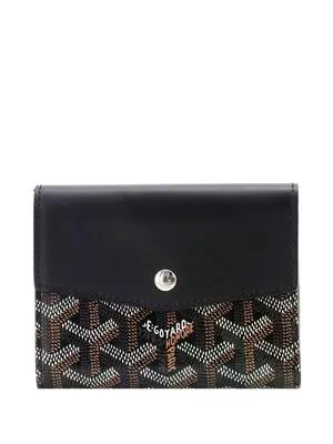 Goyard Saint Gabriel Wallet Coated Canvas And Leather Compact Small Wallets - Black