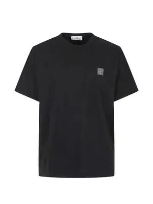 Stone Island Fissato-effect Logo-patch T-shirt