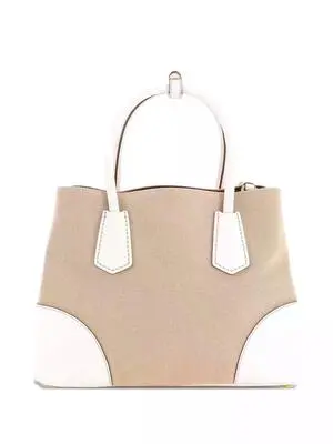 Prada Double Canvas And Saffiano Leather Medium Tote Bag