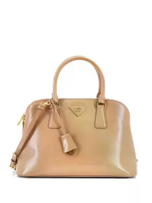 Prada Vernice Saffiano Leather Medium Satchel - Brown