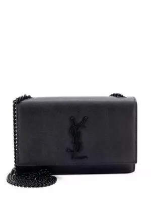 Saint Laurent Grainy Leather Small Crossbody Bag - Black