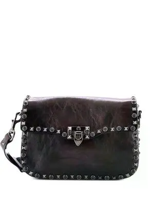 Valentino Garavani Rolling Rockstud Leather Crossbody Bag With Cabochons