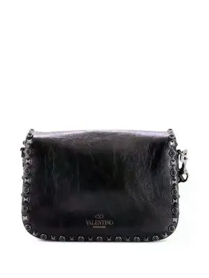 Valentino Garavani Rolling Rockstud Leather Crossbody Bag With Cabochons