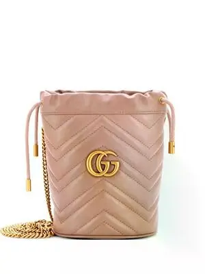 Gucci Gg Marmont Matelassé Leather Mini Bucket Bag - Neutrals