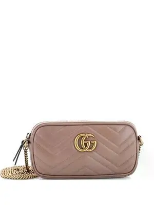 Gucci Gg Marmont Matelassé Leather Mini Crossbody Bag - Neutrals