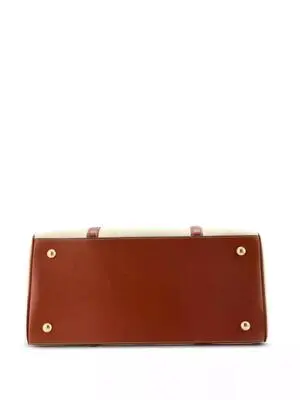 Celine Cabas 16 Bag Canvas With Leather Medium Tote Bag