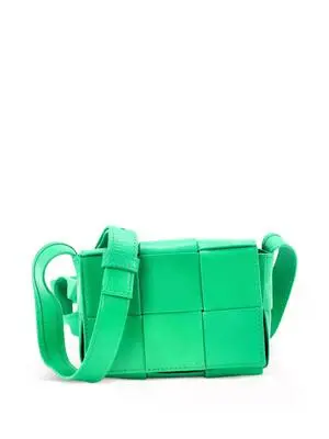 Bottega Veneta Cassette Maxi Intrecciato Leather Candy Crossbody Bag - Green