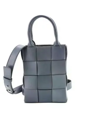 Bottega Veneta Cassette Convertible Maxi Intrecciato Leather Mini Tote Bag - Blue