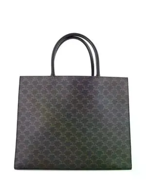 Celine Horizontal Logo Cabas Triomphe Coated Canvas Tote Bag