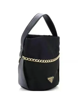 Prada Re-nylon And Nappa Leather Mini Bucket Bag