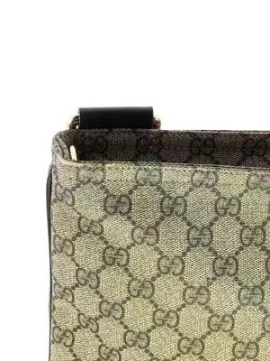 Gucci Gg Coated Canvas Zip Top Messenger Bag