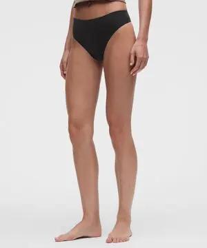 Lululemon Nulu Added Absorbency Extra-high-rise Thong Underwear - Black